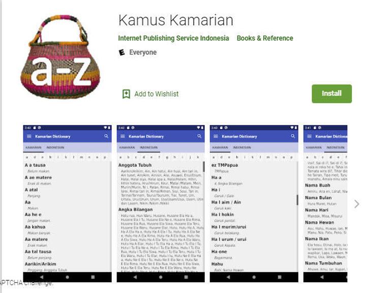 Aplikasi Kamus Bahasa Kamarian | Kamarian